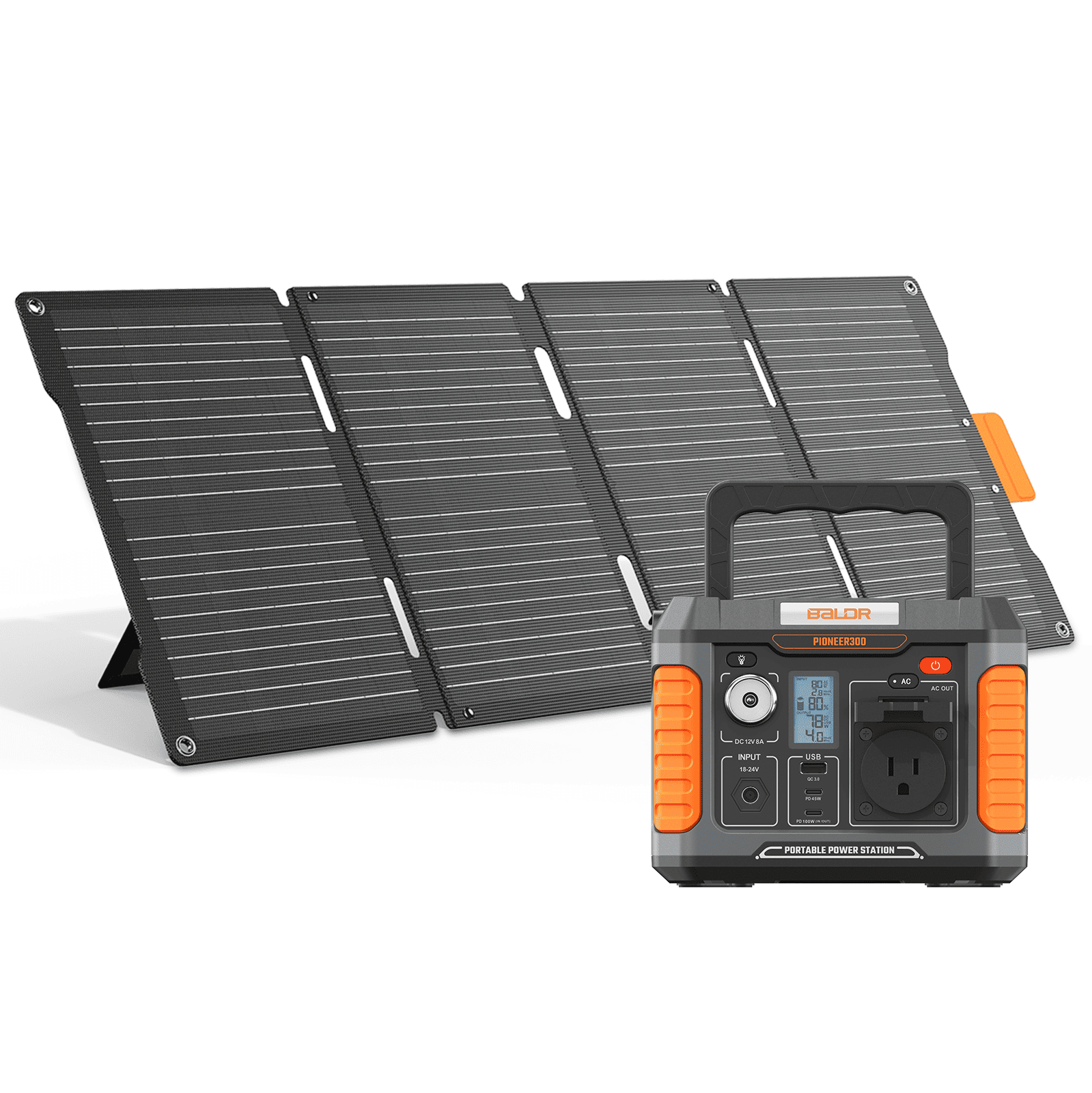 BALDR 300W Solar Generator with 60W Panel - Camping & Emergency Power